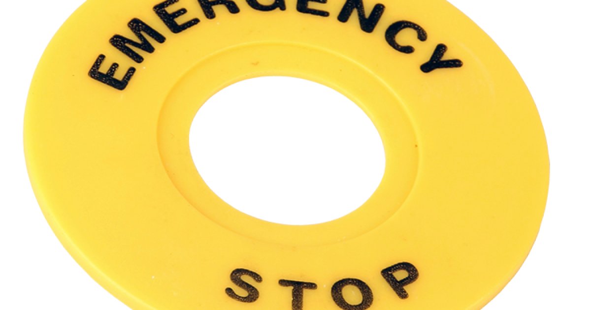 Emergency Stop Legend Plate - Lewden