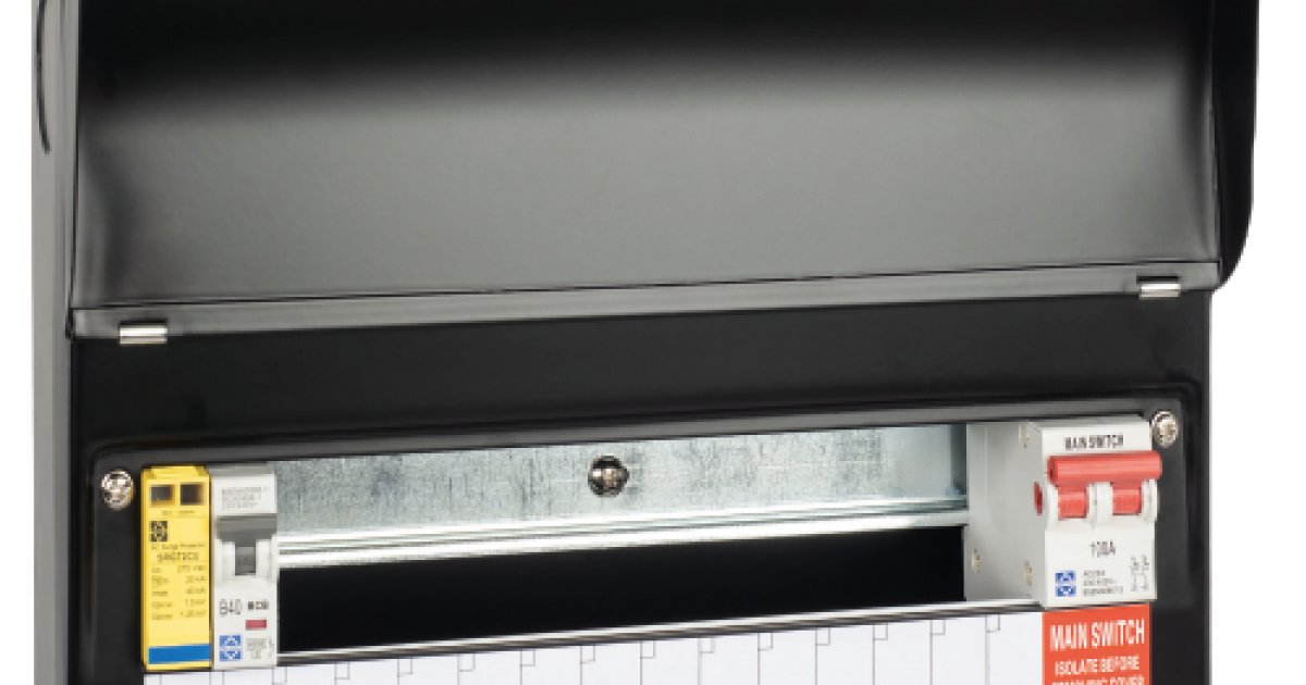 Cons. Unit Black 100A M/S 18W+Type 2 SPD - Lewden