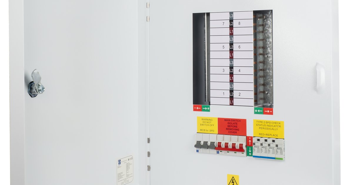 TPN Board 8 Way 125A 4P MS Type 2 SPD - Lewden